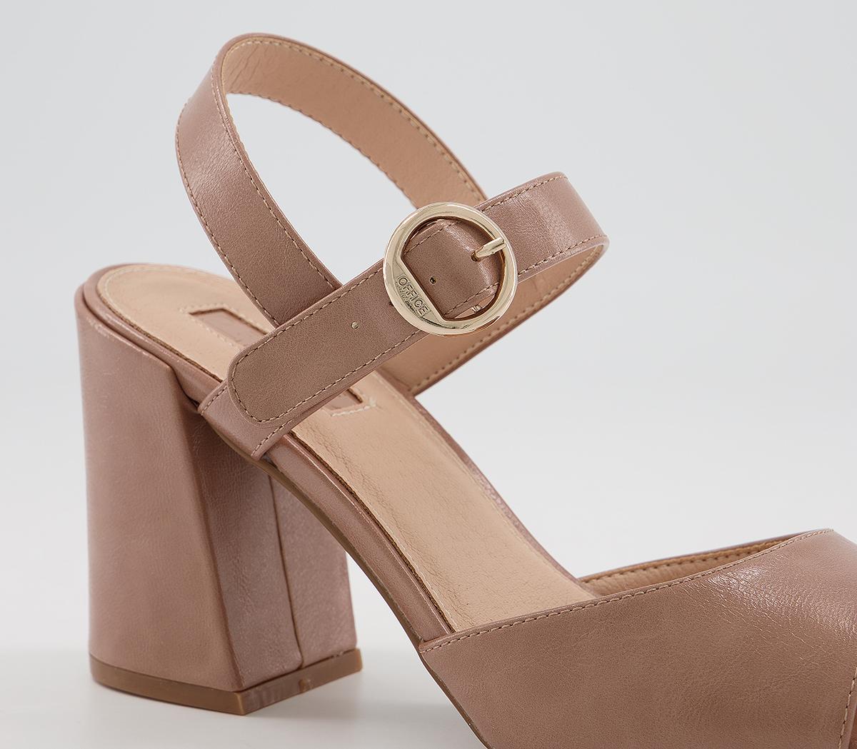 OFFICE High Five Flared Block Heels Beige - High Heels