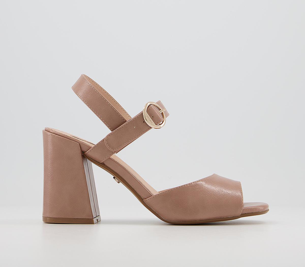 OFFICE High Five Flared Block Heels Beige - High Heels