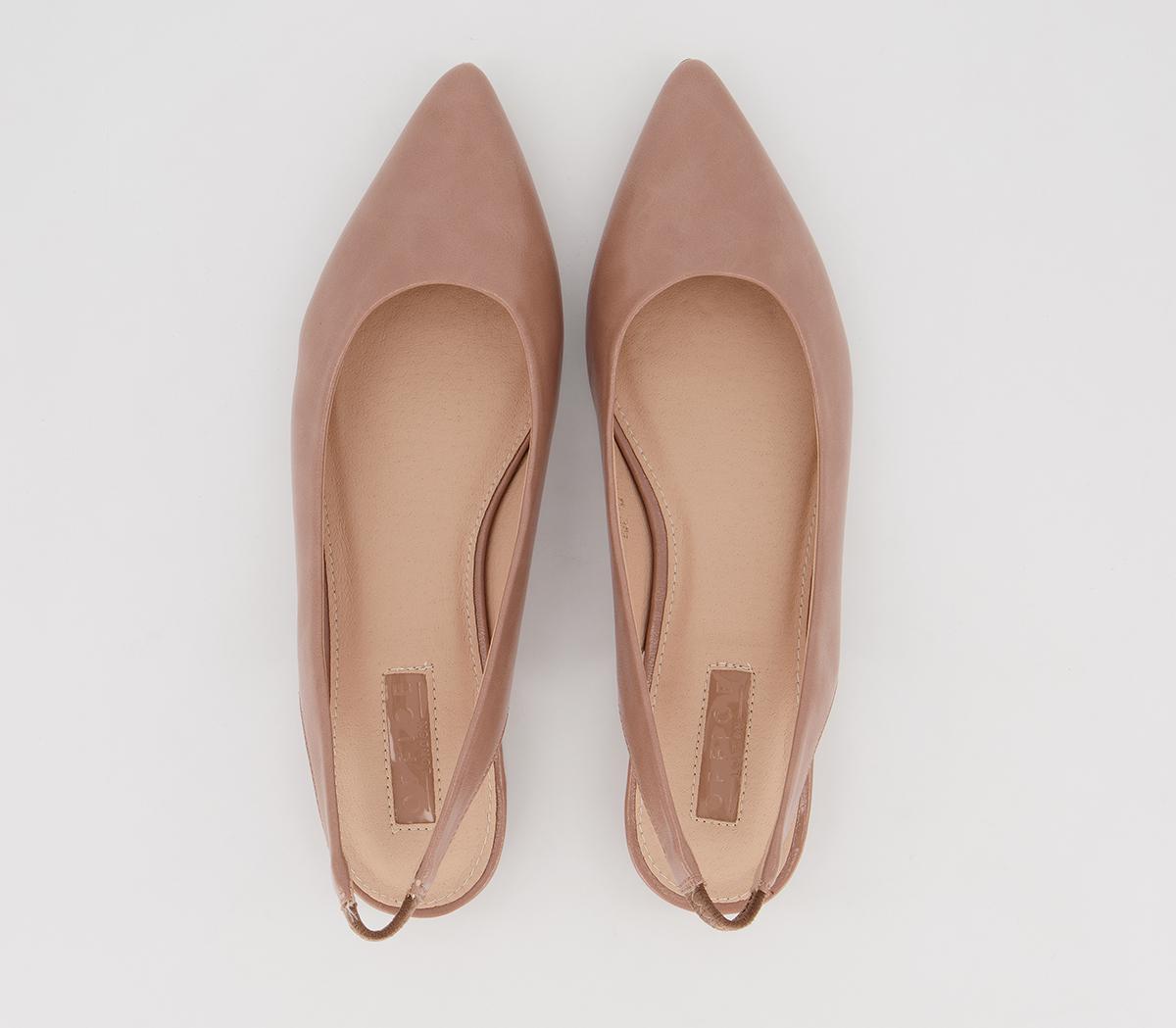 OFFICE Flavour Pointed Slingback Flats Beige - Flat Shoes for Women