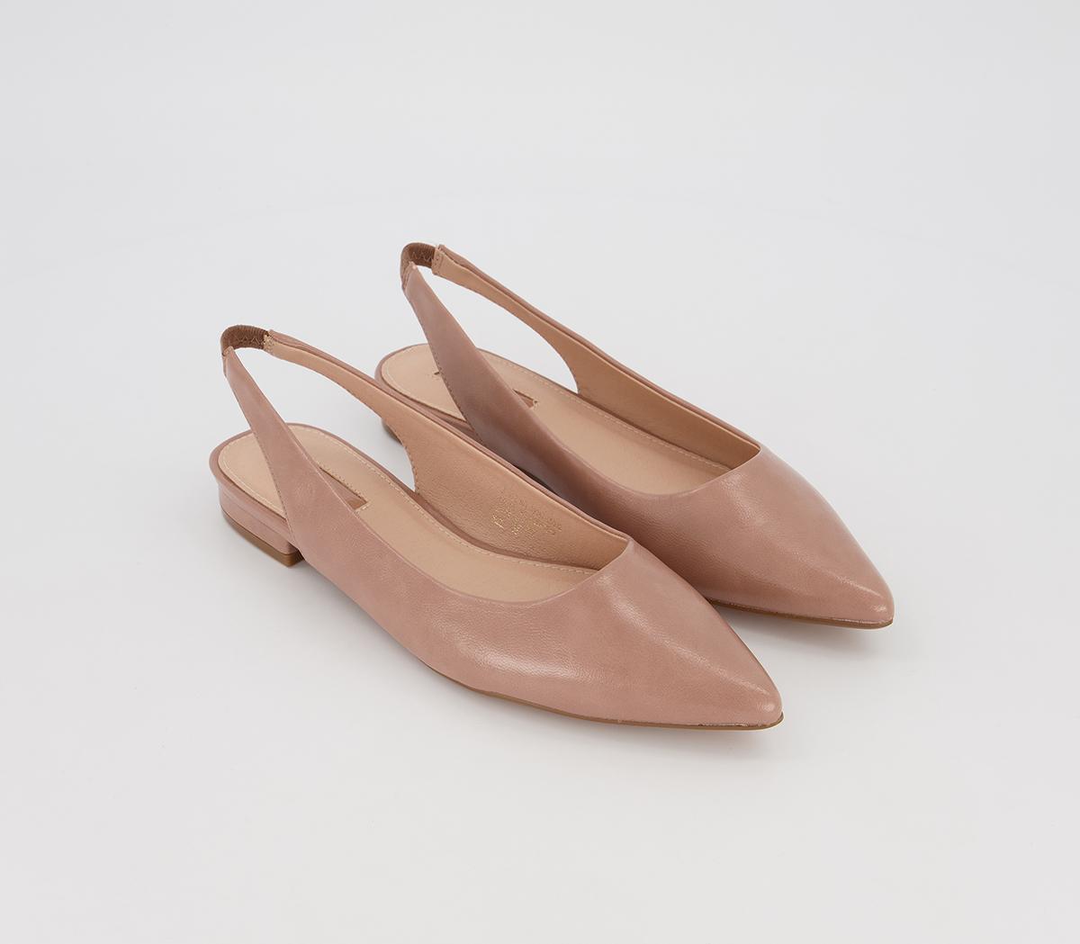OFFICE Flavour Pointed Slingback Flats Beige - Flat Shoes for Women