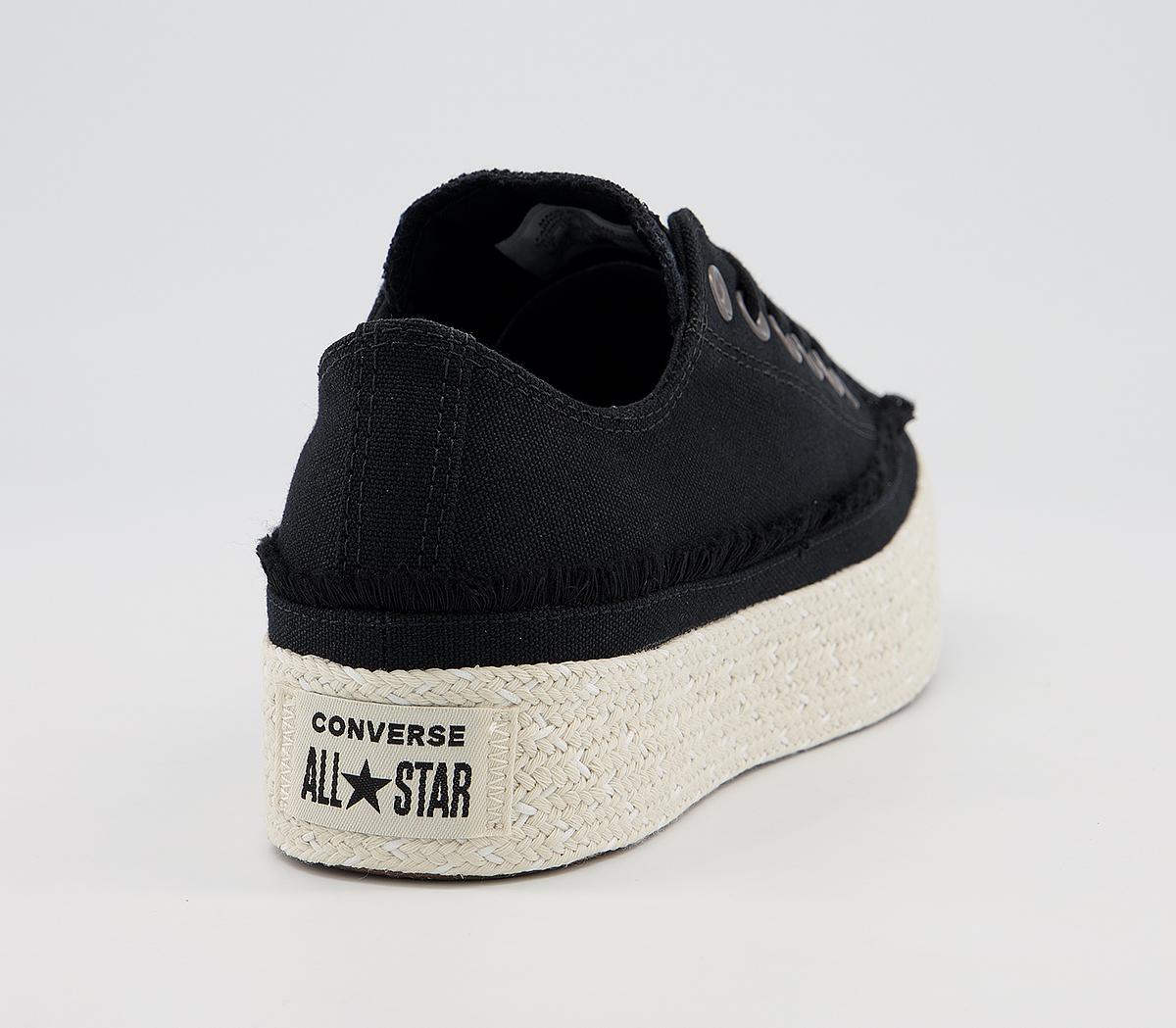 Converse All Star Espadrilles Black White Natural - Women's Trainers