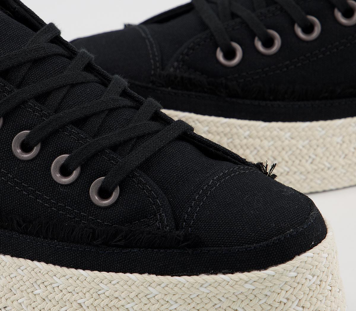 Converse All Star Espadrilles Black White Natural - Women's Trainers