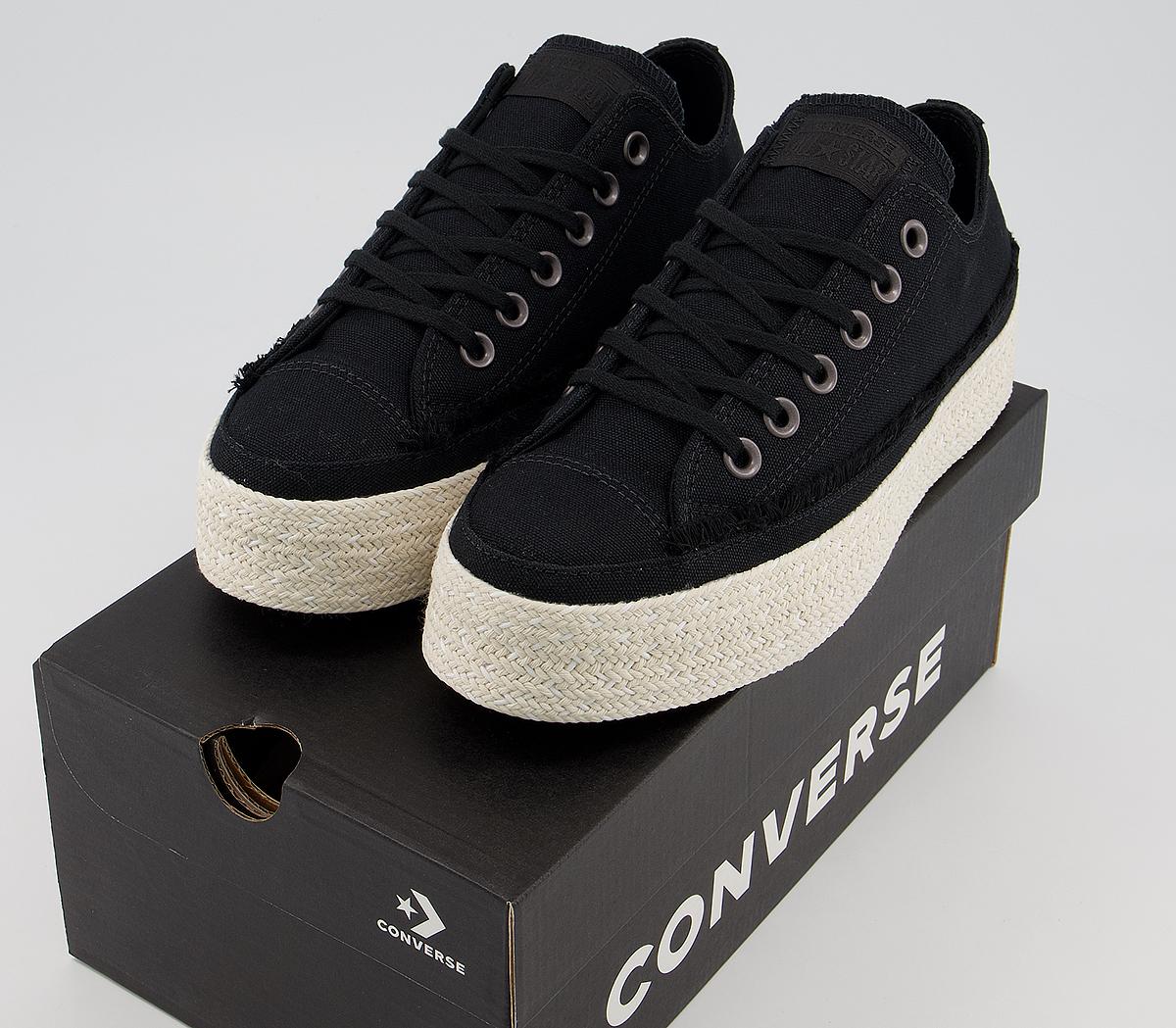 Converse All Star Espadrilles Black White Natural - Women's Trainers
