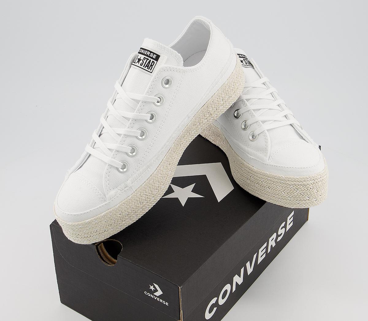 Converse All Star Espadrilles White Black Natural - Women's Trainers