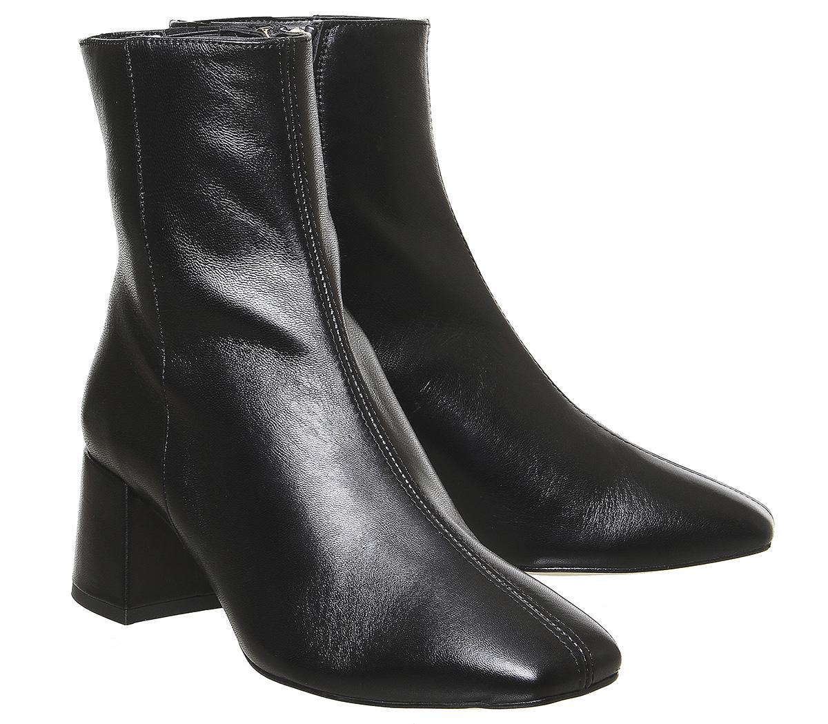OFFICE Aloof Smart Boots Black Leather - Women's Ankle Boots