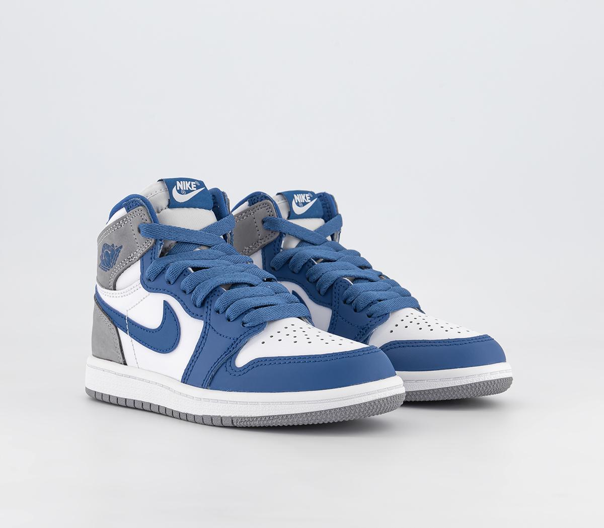 Jordan Jordan 1 Ps Trainers True Blue White Cement Grey - Unisex