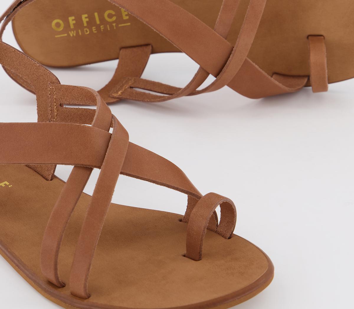 OFFICE Serious Tan Toe Loop Sandals Tan Leather - Women’s Sandals