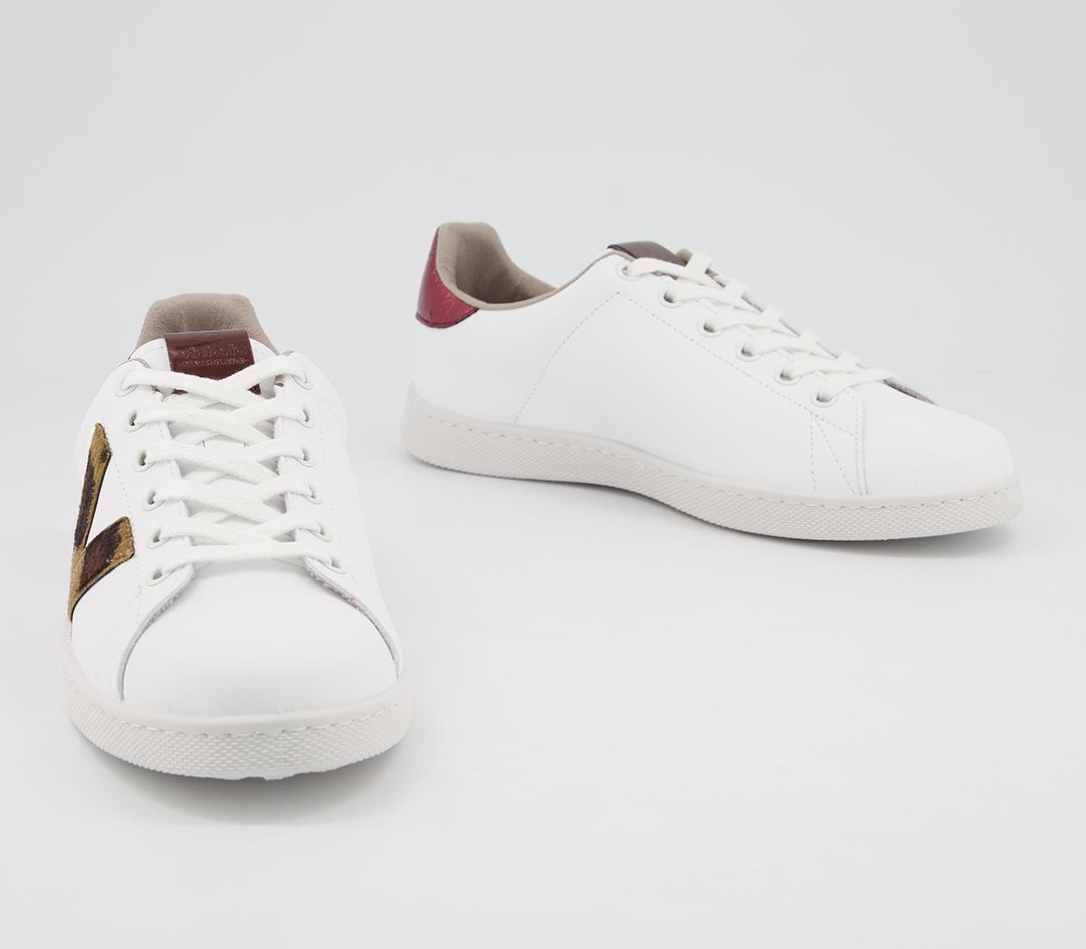 Victoria Tenis Trainers White Leopard Metallic Red - Women's Trainers