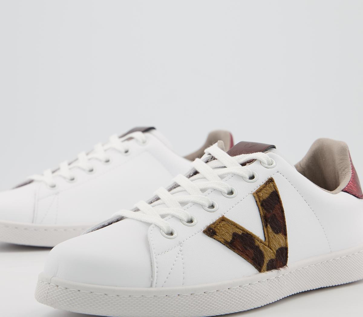 Victoria Tenis Trainers White Leopard Metallic Red - Women's Trainers