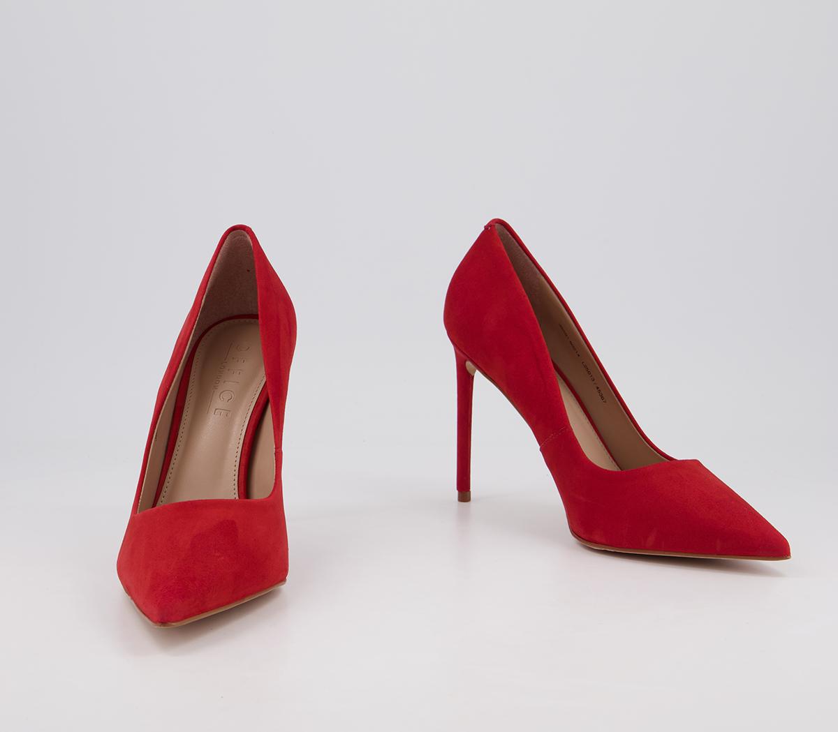 OFFICE Harlem Point Court Shoes Red Nubuck - High Heels