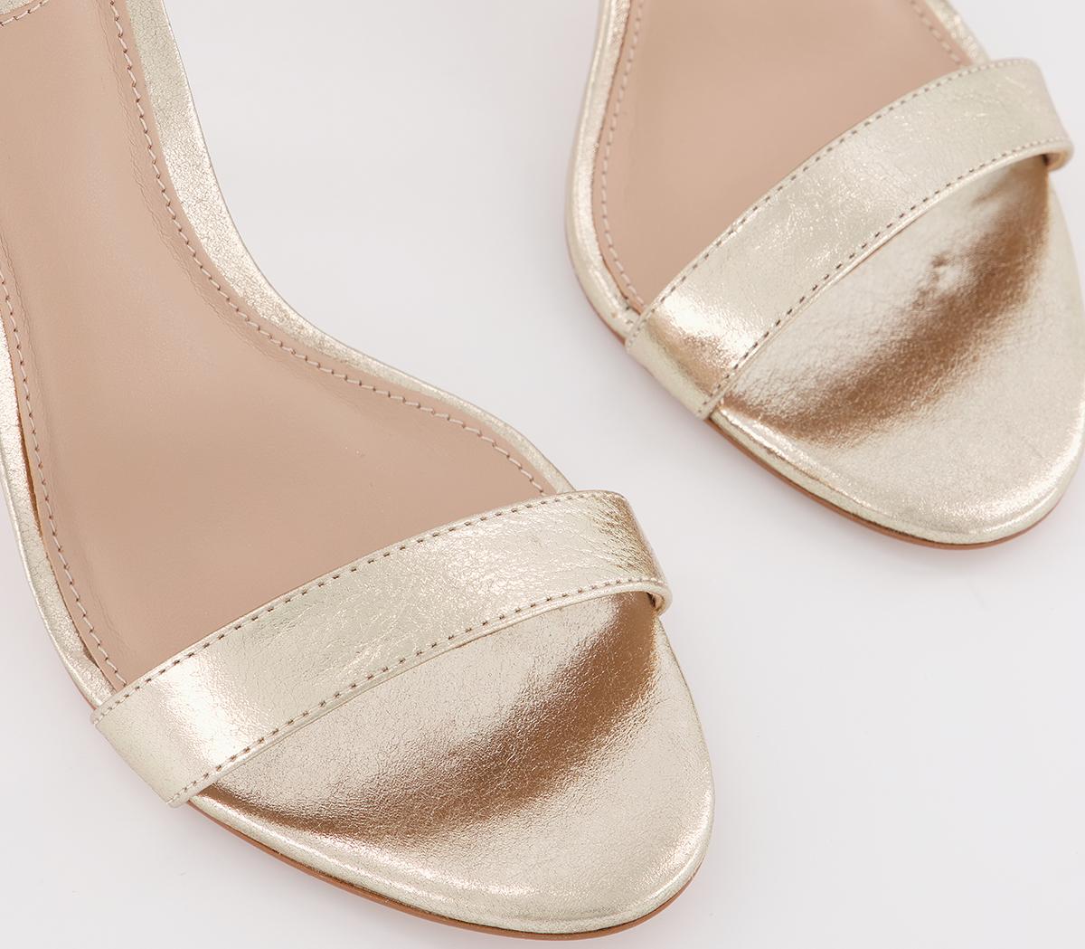 OFFICE Hustler Ankle Tie High Sandals Gold Leather - High Heels