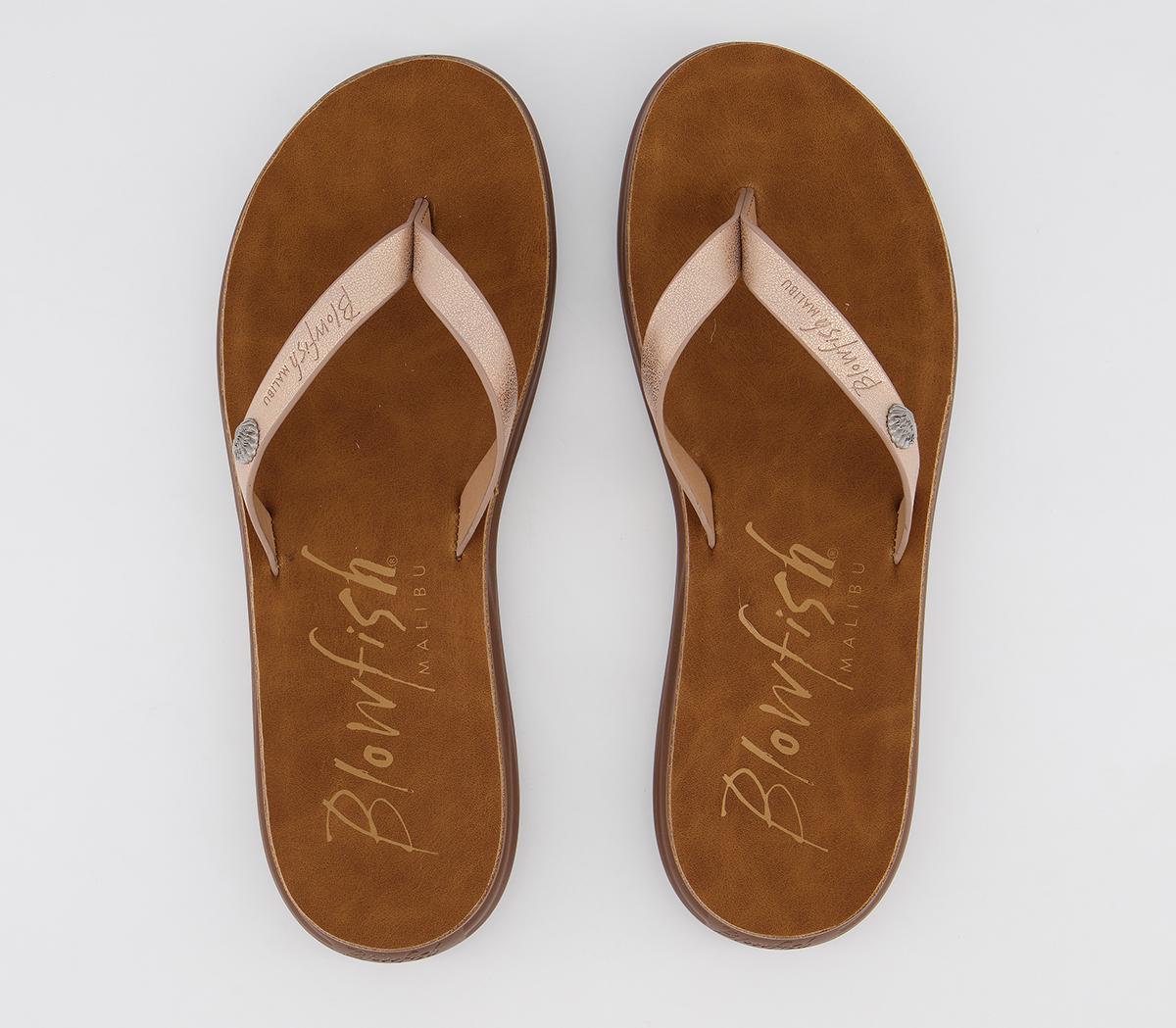 Blowfish Malibu Surf Toe Thong Sandals Rose Gold - Women’s Sandals