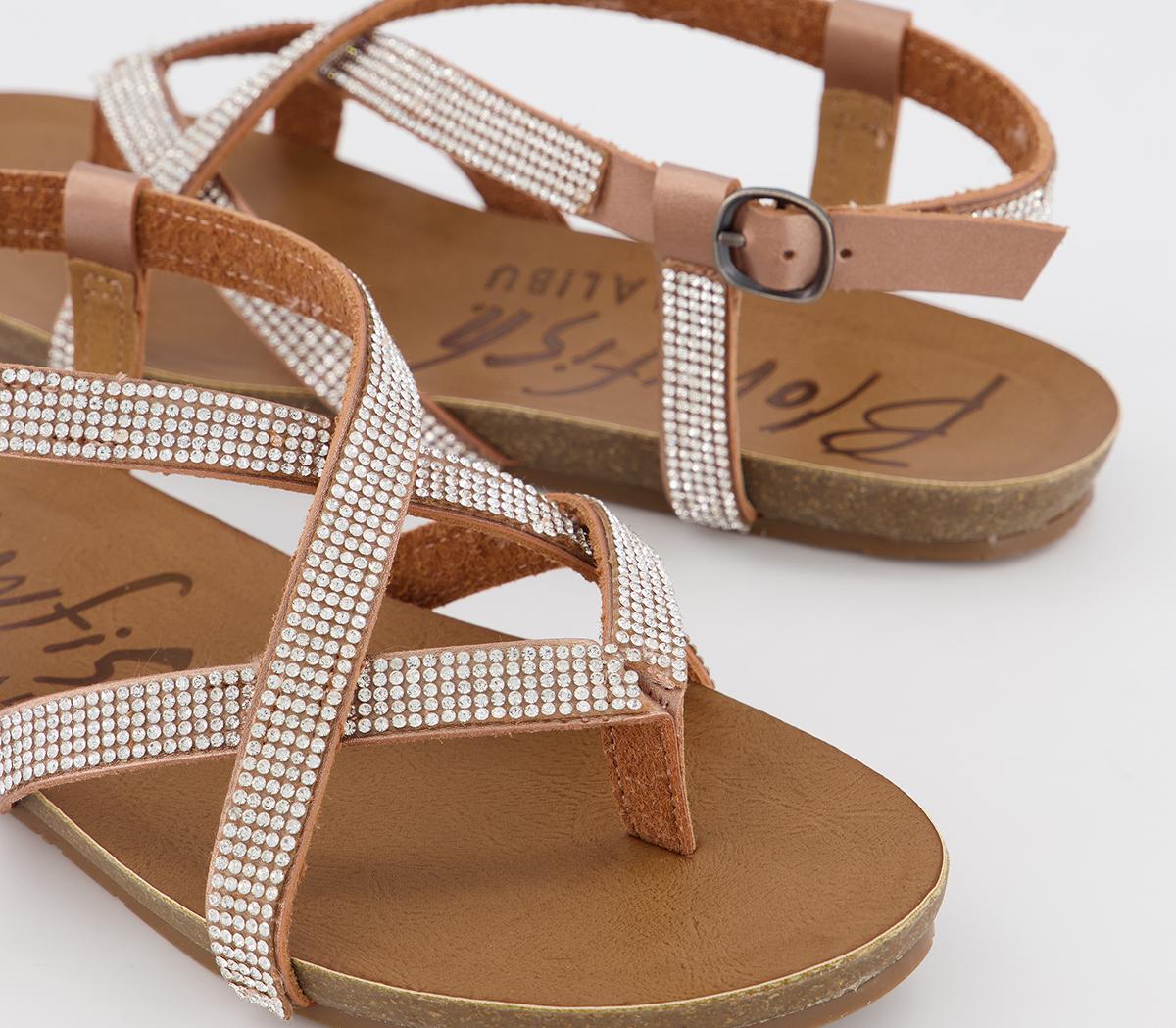 Blowfish Malibu Granola D Sandals Rose Gold Milanorhinestone Pixel ...