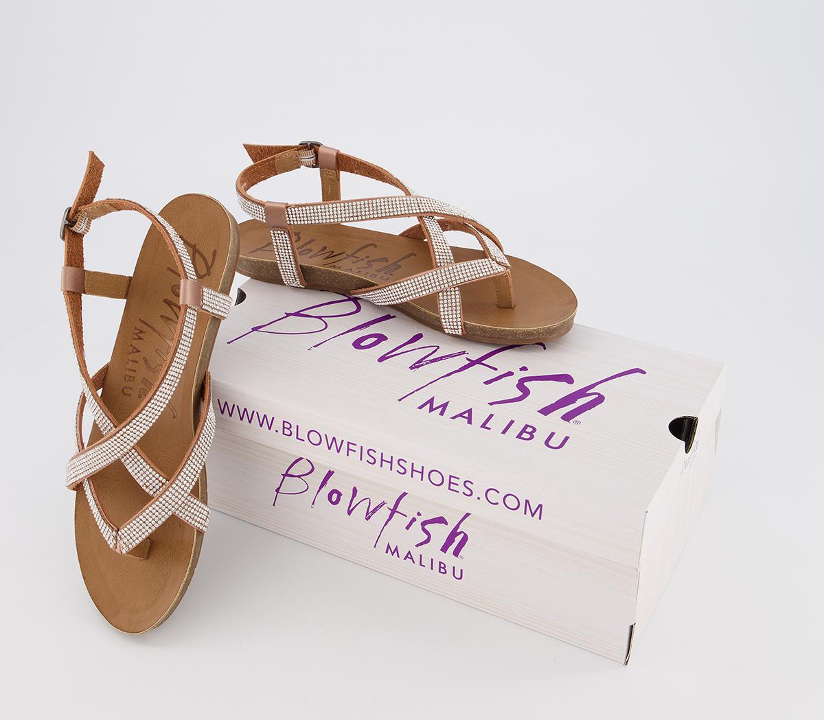 Blowfish Malibu Granola D Sandals Rose Gold Milanorhinestone Pixel ...