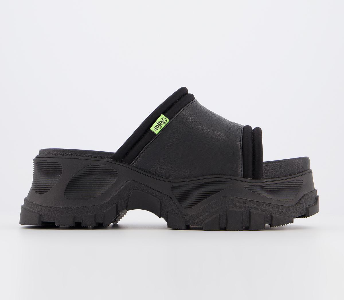 Buffalo Matrics Ot Mules Black - Mid Heels