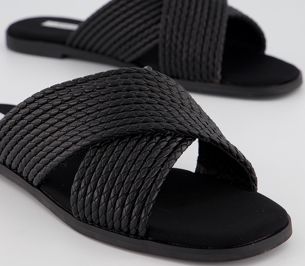 OFFICE Stefanni Cross Strap Mules Black - Women’s Sandals