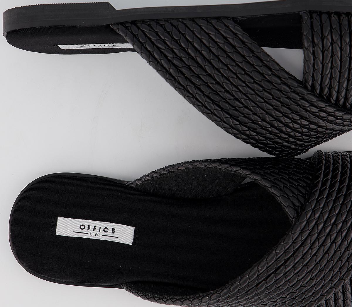 OFFICE Stefanni Cross Strap Mules Black - Women’s Sandals