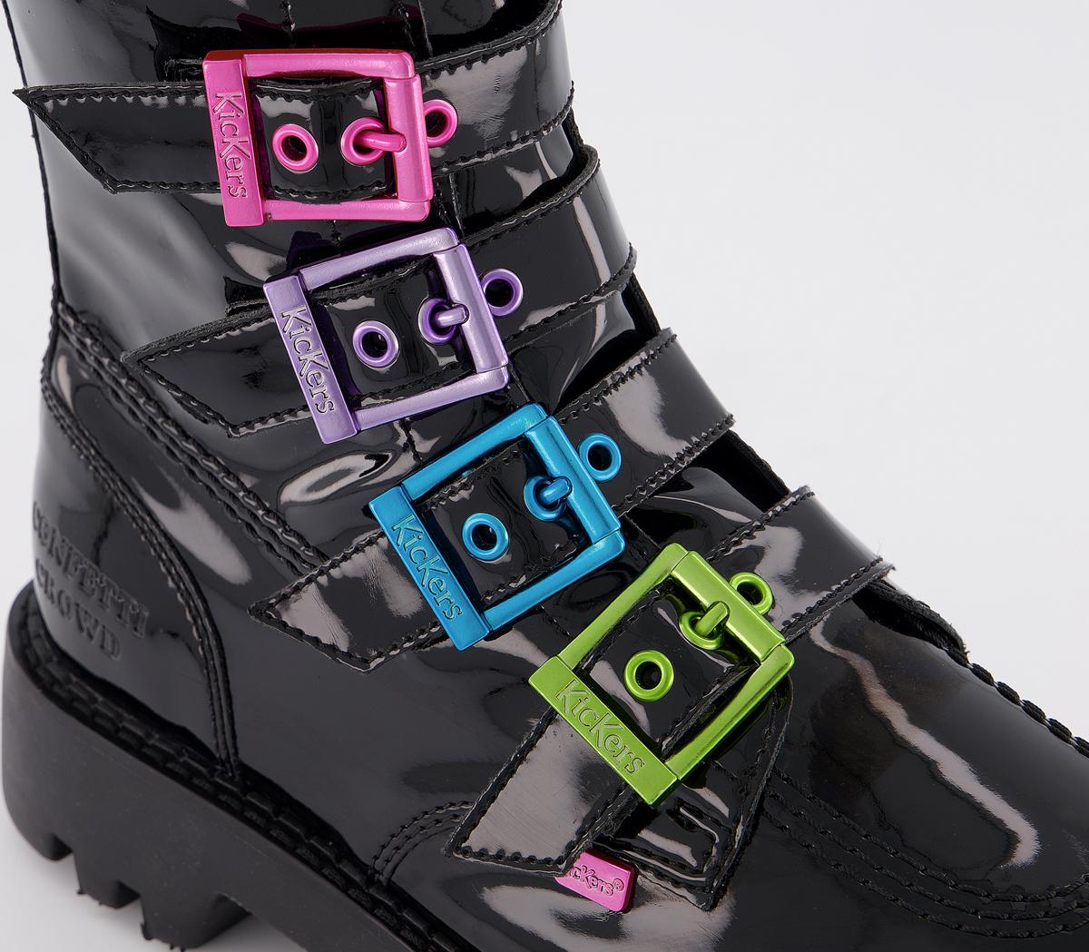 Kickers Kizziie Higher Buckle Boots Black - Women's Ankle Boots