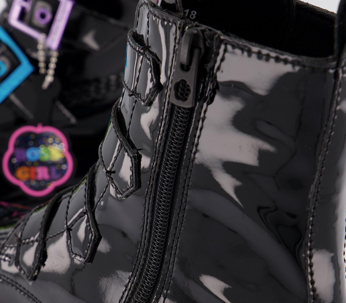 Kickers Kizziie Higher Buckle Boots Black - Women's Ankle Boots