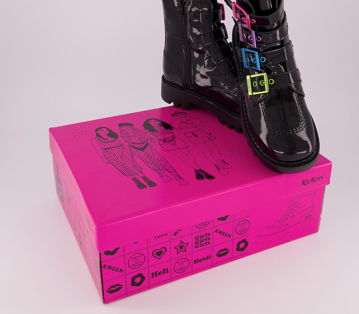 Kickers Kizziie Higher Buckle Boots Black - Women's Ankle Boots