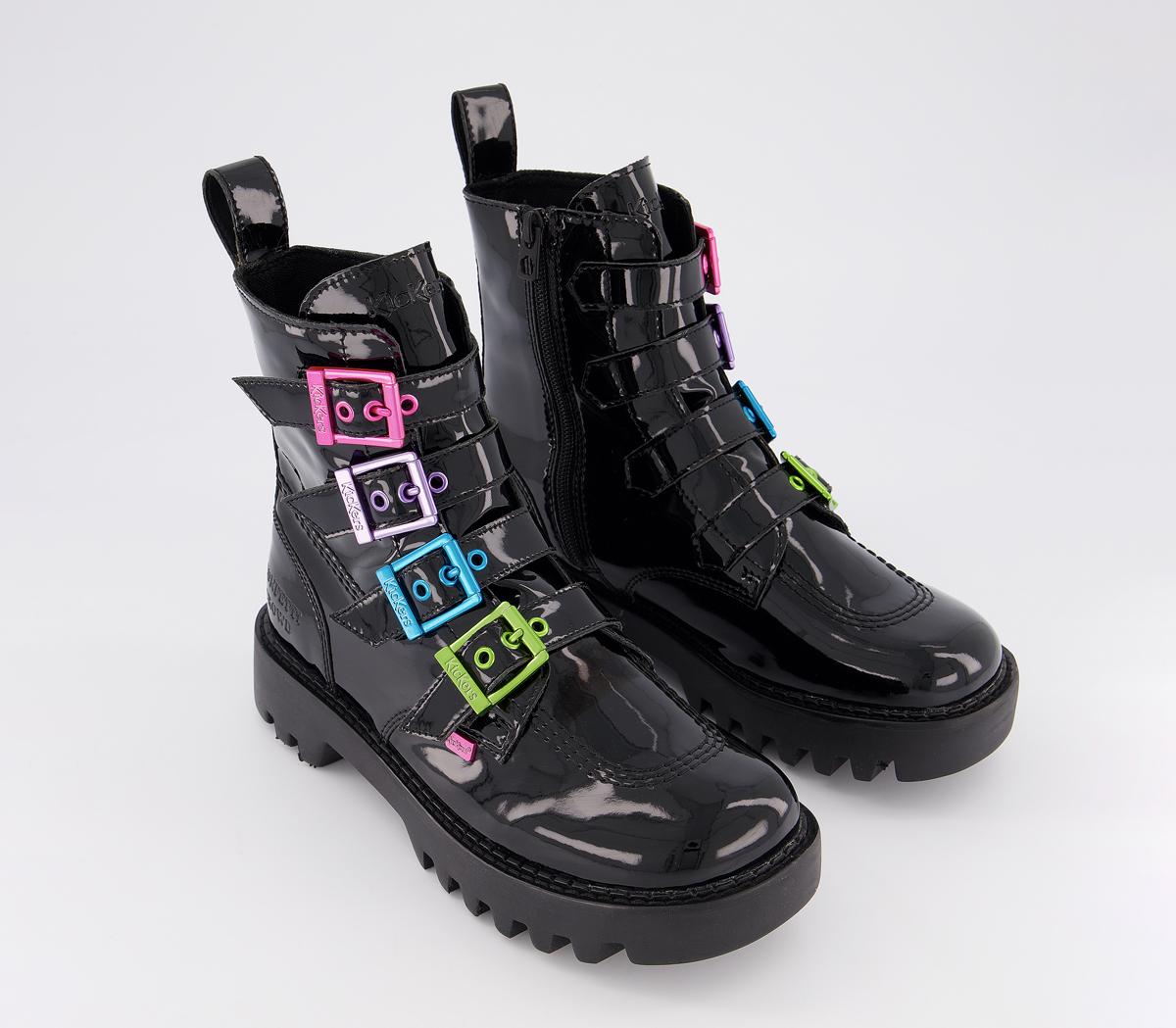 Kickers Kizziie Higher Buckle Boots Black - Women's Ankle Boots