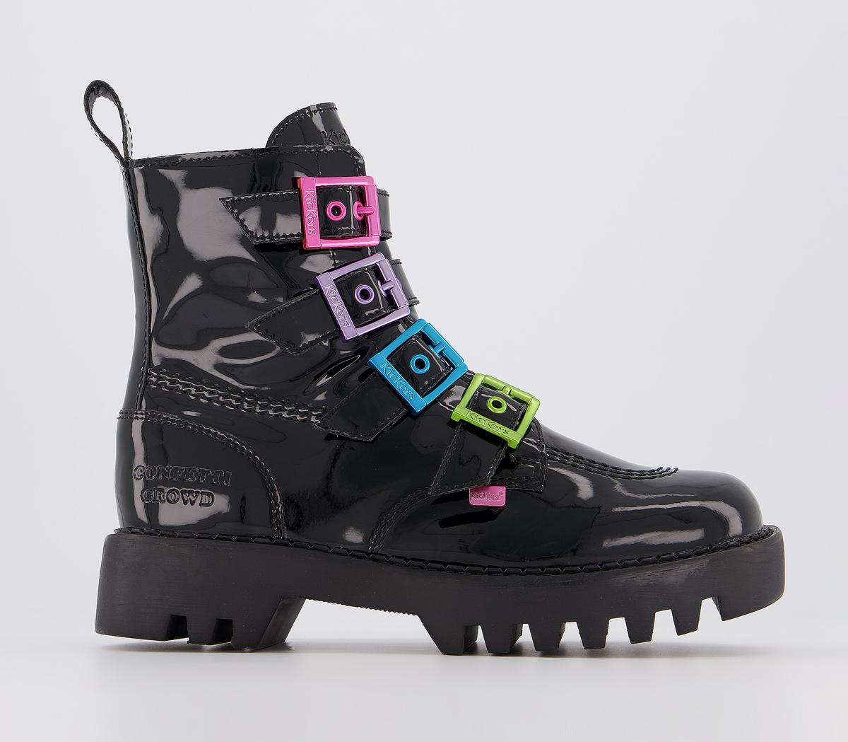 Kickers Kizziie Higher Buckle Boots Black - Women's Ankle Boots