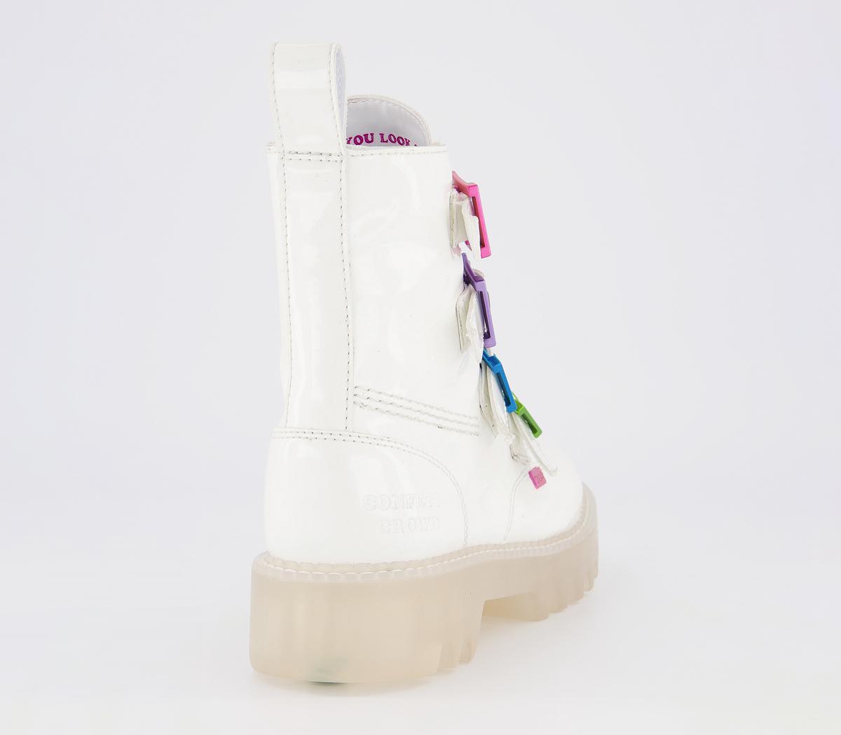 Kickers Kizziie Higher Buckle Boots White - Women's Ankle Boots