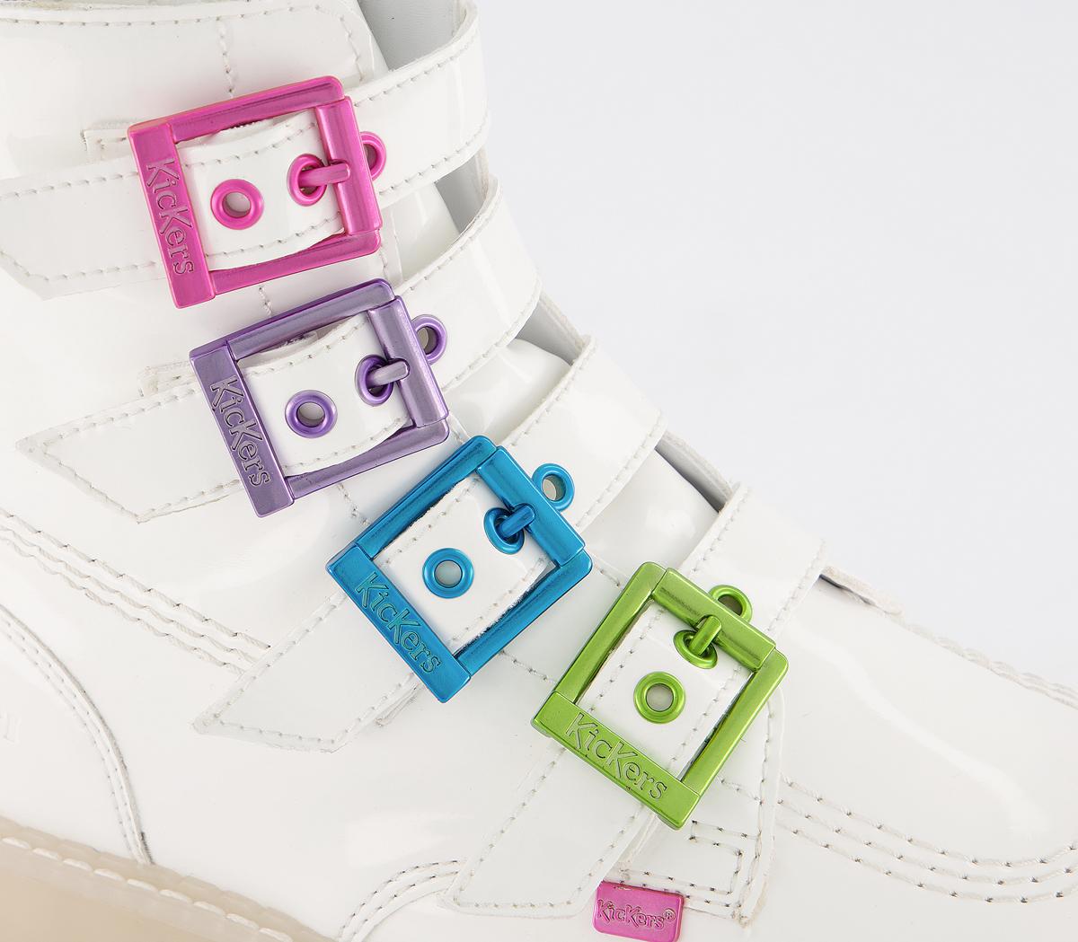 Kickers Kizziie Higher Buckle Boots White - Women's Ankle Boots