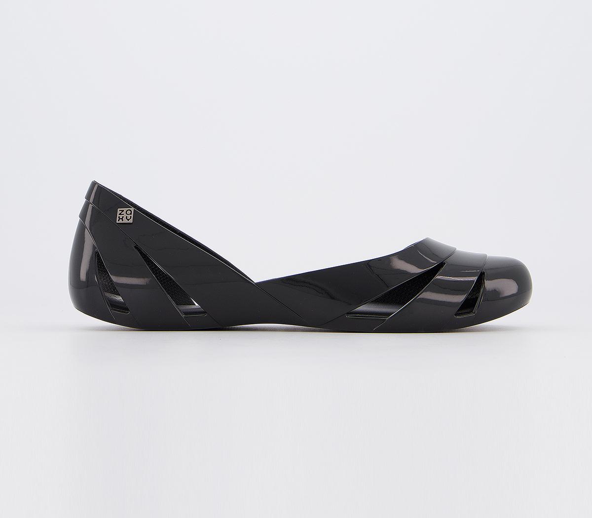 Zaxy Liquid Shell Flats Black - Women's Vegan Shoes