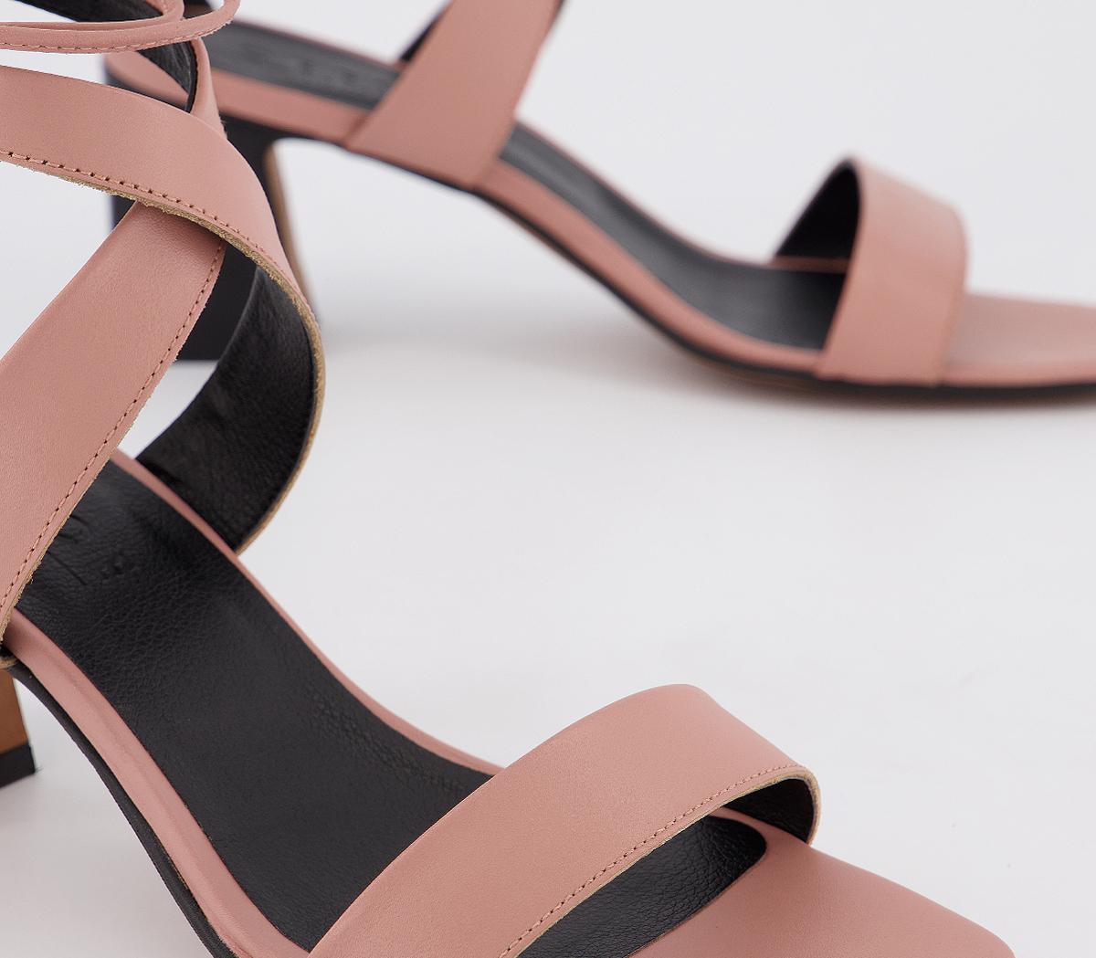 OFFICE Miss Monday Block Heel Sandals Pink Leather - Mid Heels