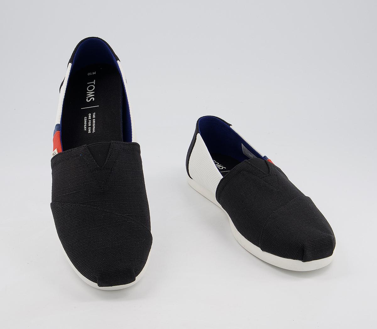 TOMS Toms Classic Alpargata Shoes Black White Color Block - Men's ...