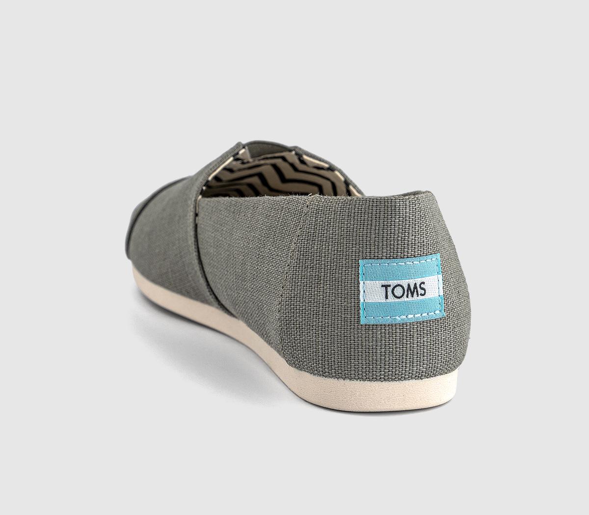 TOMS Toms Classic Alpargata Slip Ons Vetiver Grey Heritage Canvas - Men ...