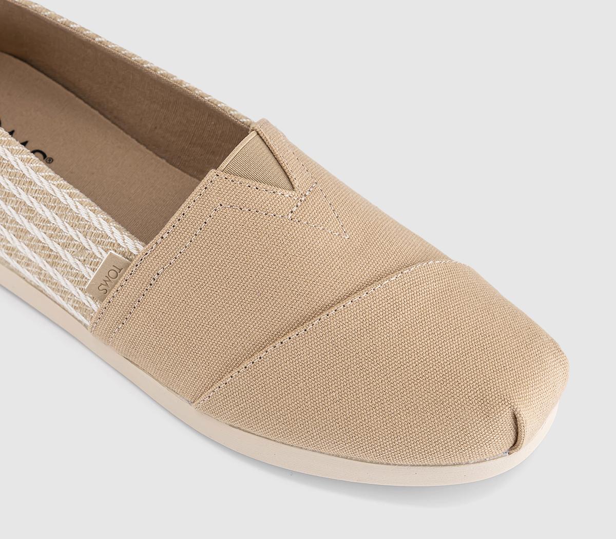 TOMS Toms Classic Alpargata Slip Ons Oatmeal Nautical Stripe - Men's ...