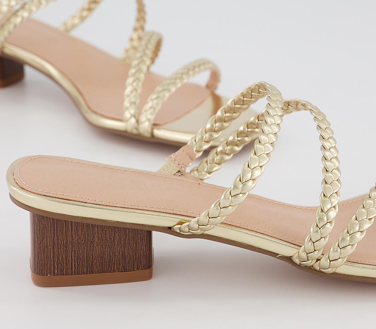 OFFICE Mirror mirror Feature Heel Mules Gold Plait - Mid Heels