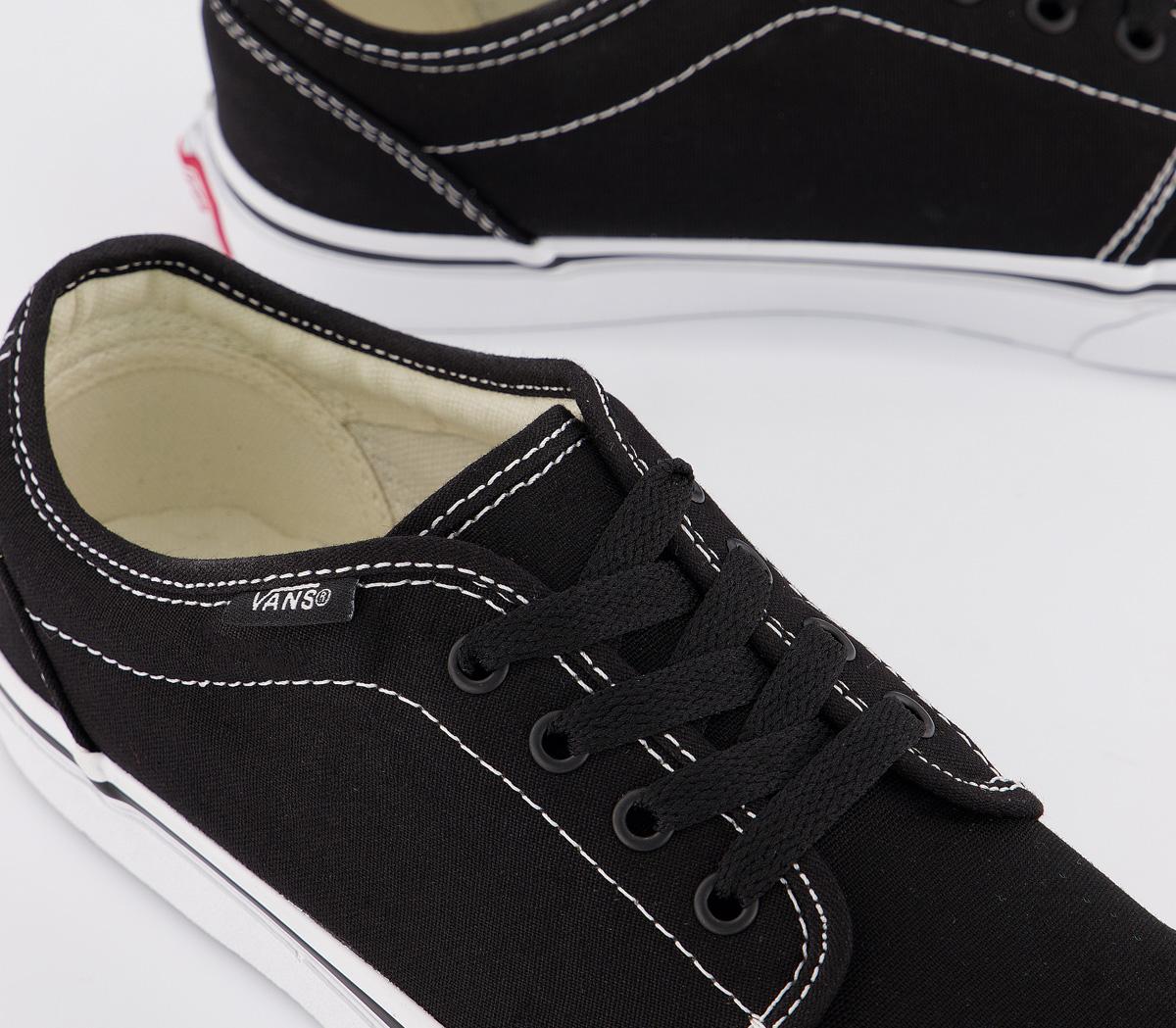 Vans 106 Vulcanized Jnr Trainers Black True White - Women's Trainers