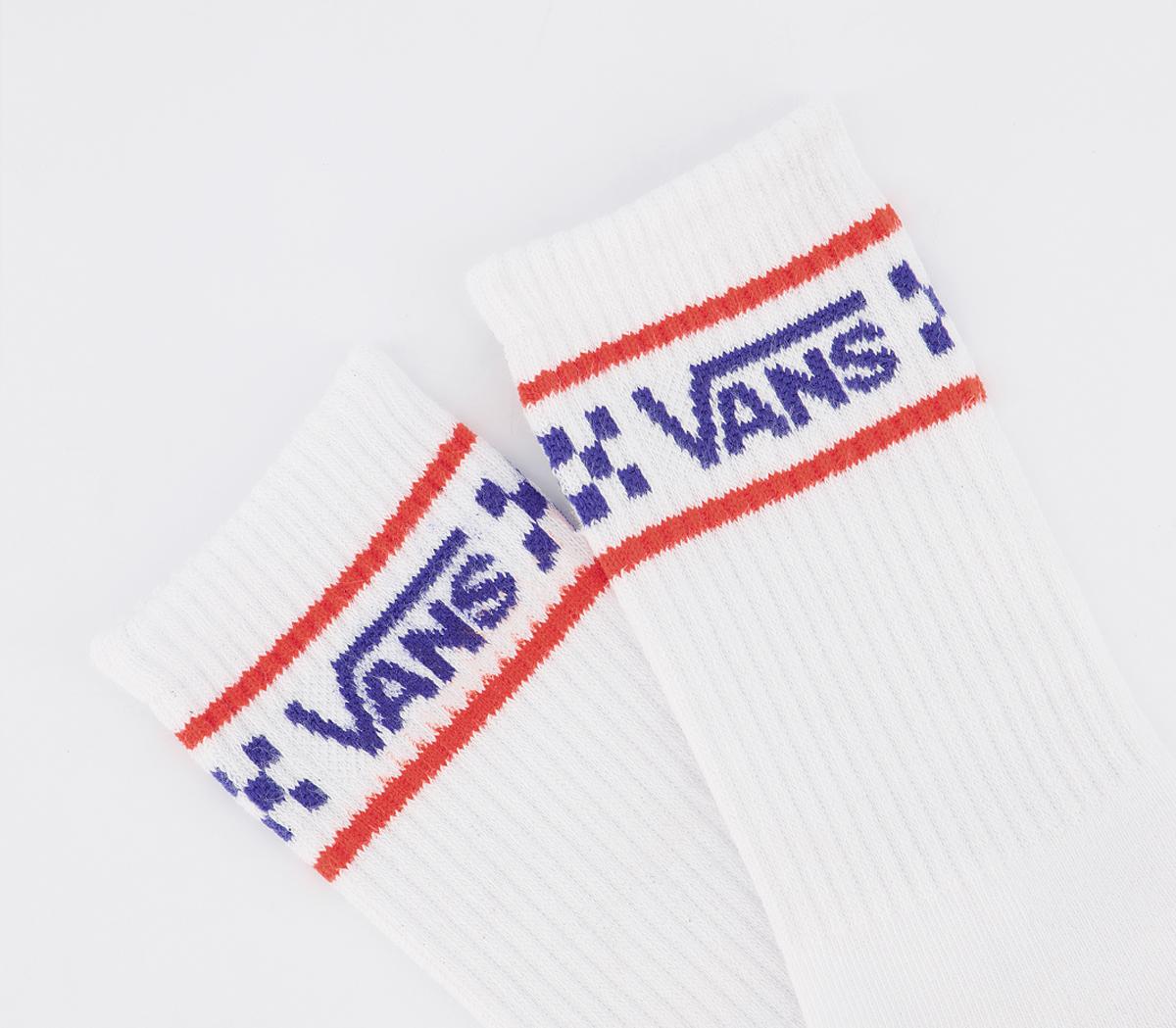 Vans Girl Gang Crew Socks 1pack White Royal Blue - Accessories