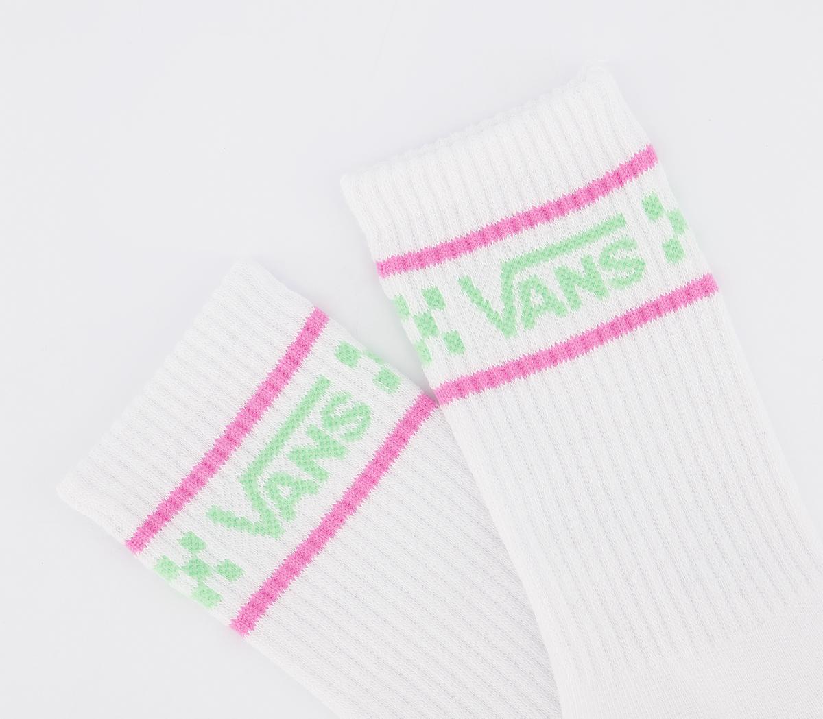 Vans Girl Gang Crew Socks 1pack White Green Ash - Accessories