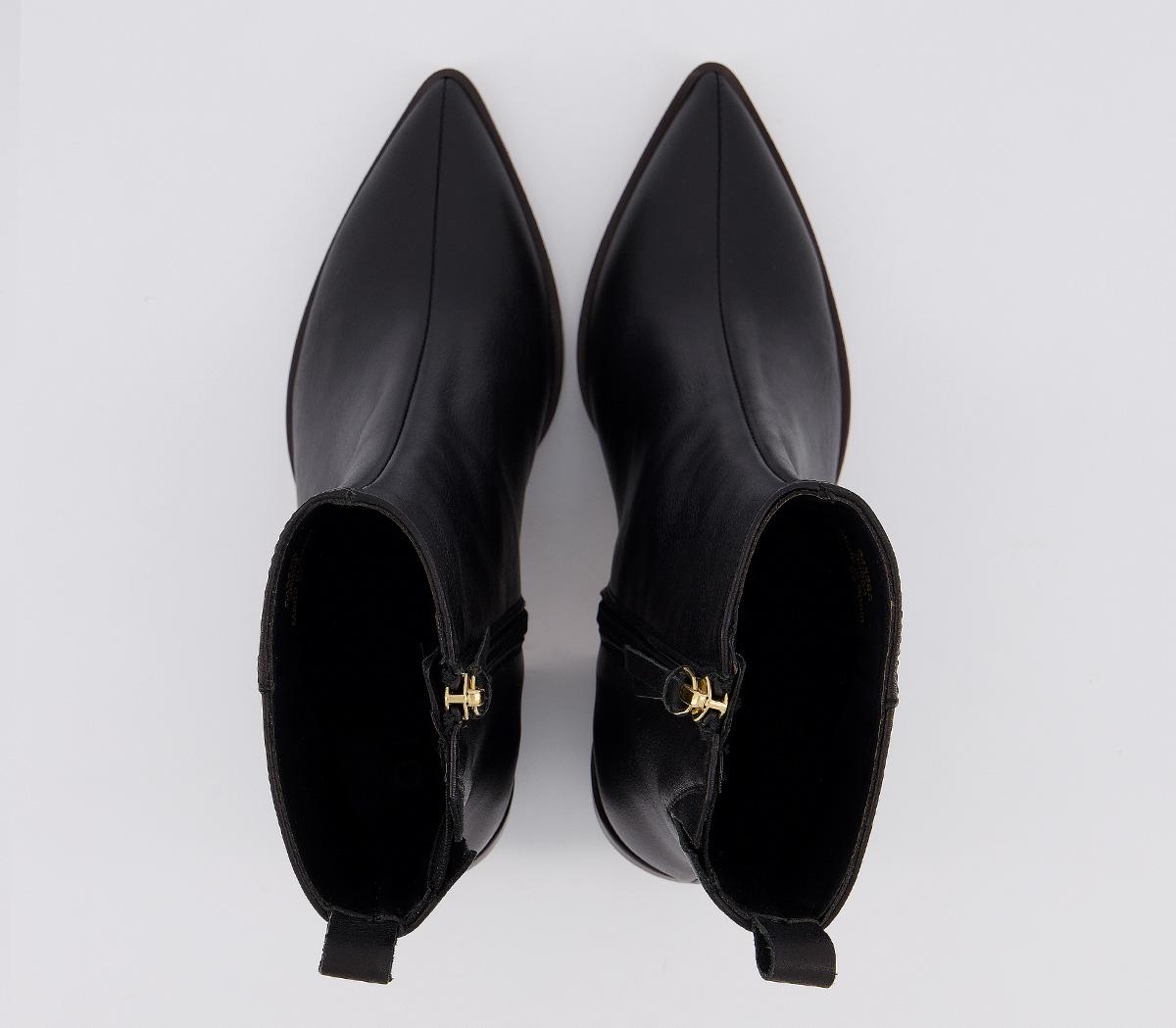 OFFICE Attraction - Smart Boot Black Leather - Women's Ankle Boots