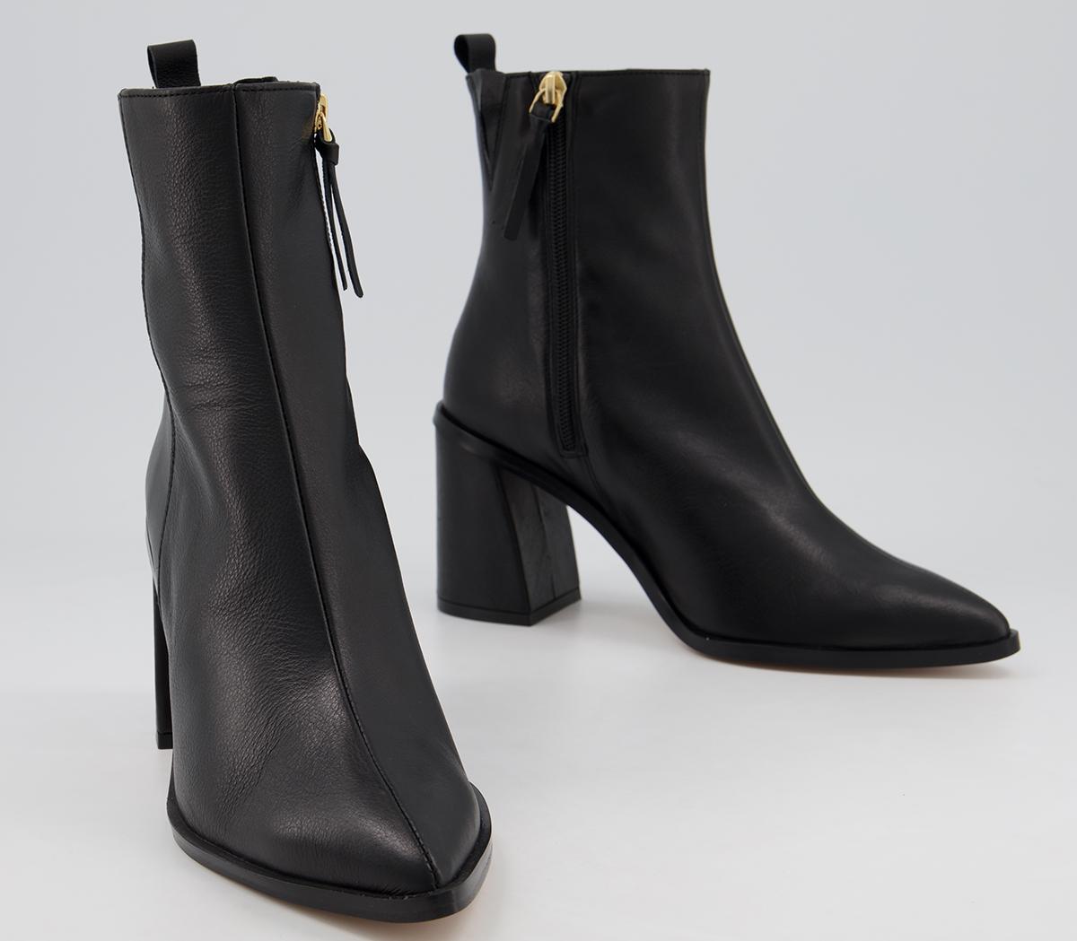 OFFICE Attraction Smart Boots Shiny Black Leather - Women's Ankle Boots