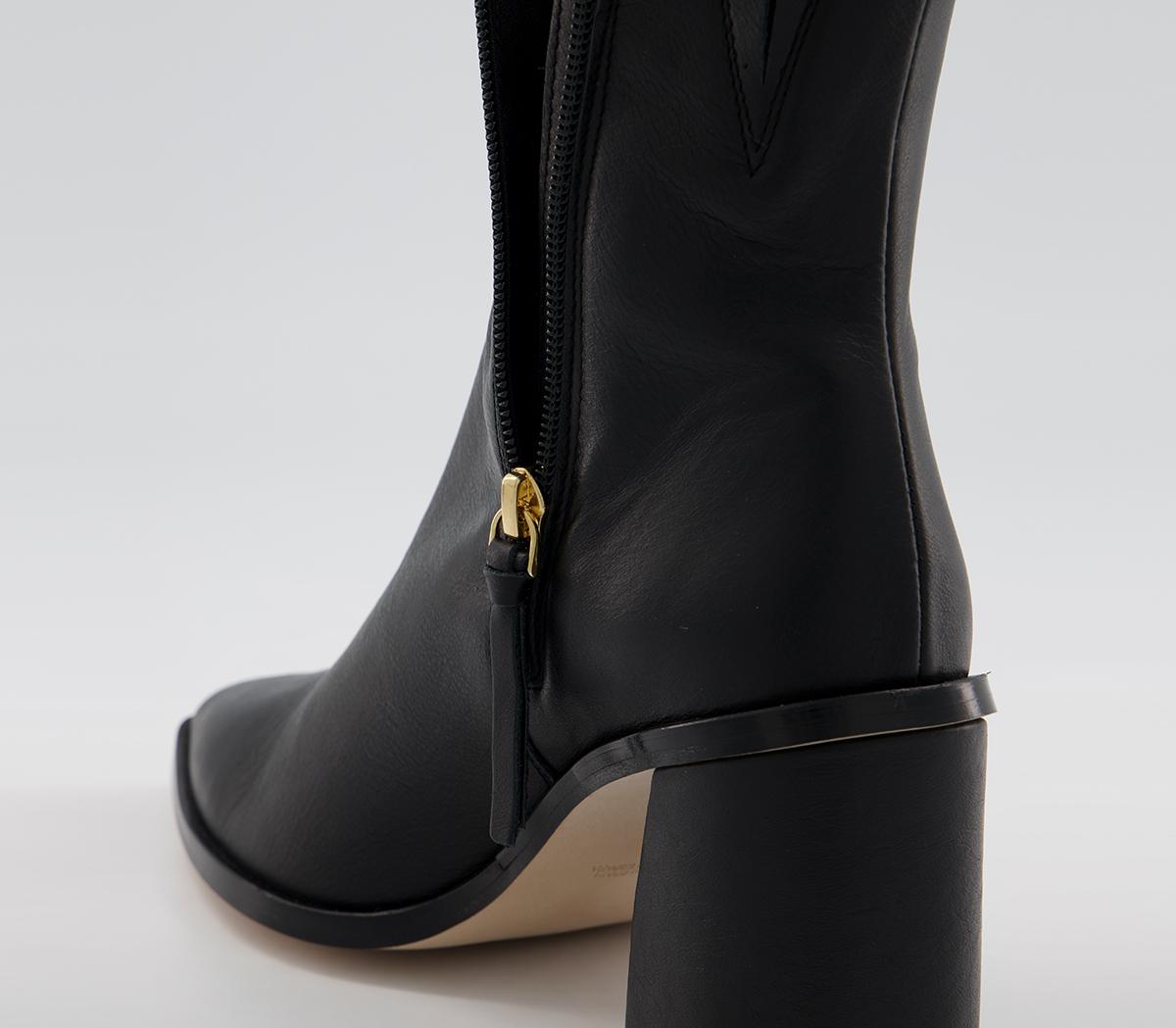 OFFICE Attraction Smart Boots Shiny Black Leather - Women's Ankle Boots