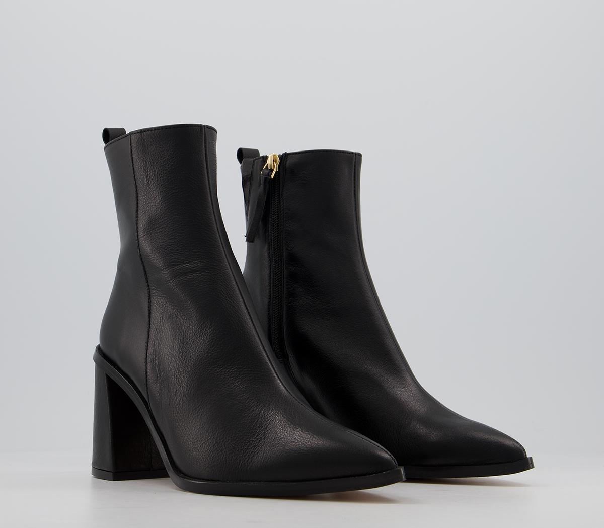 OFFICE Attraction Smart Boots Shiny Black Leather - Women's Ankle Boots