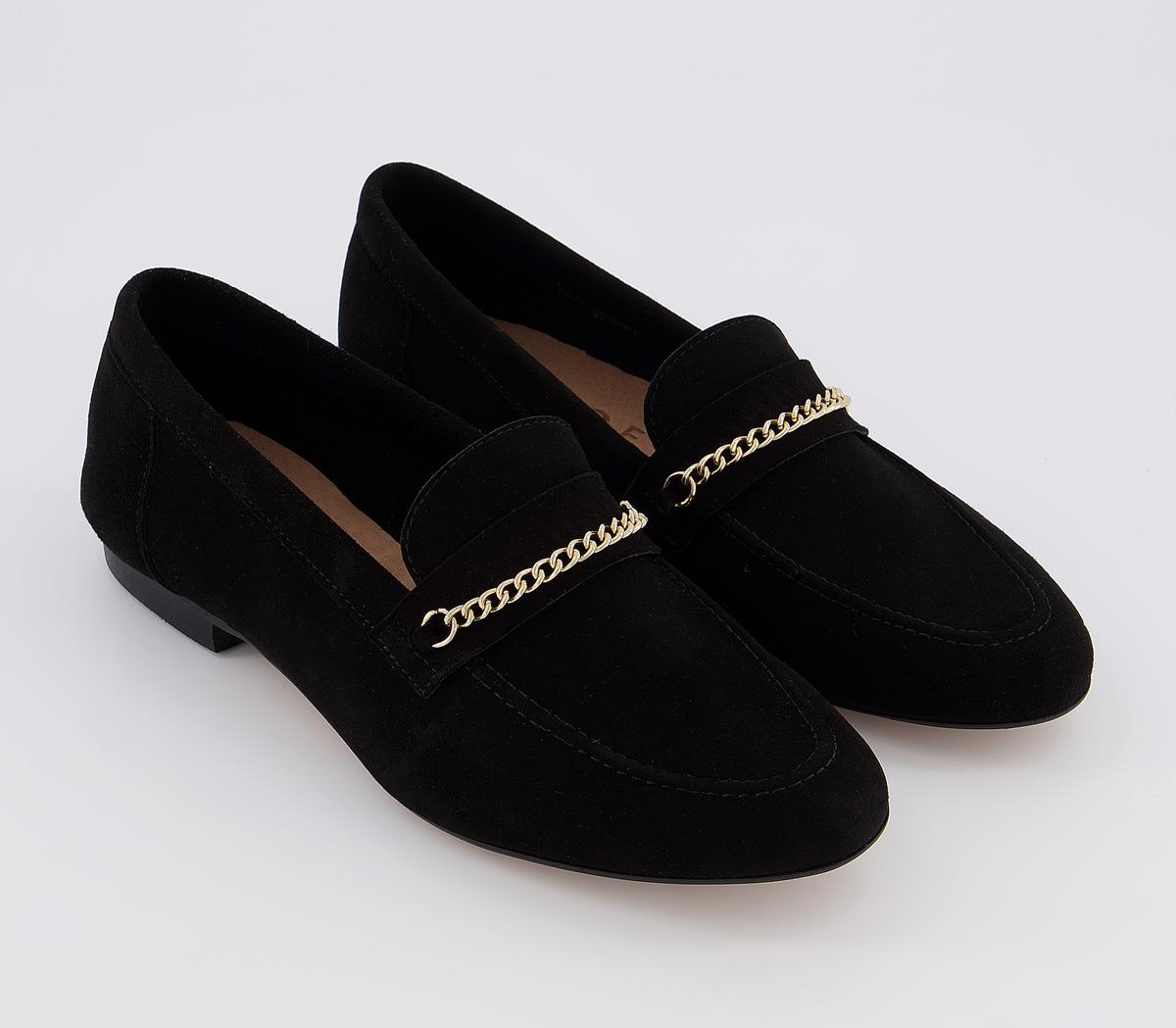 OFFICE Fasinate Chain Loafers Black Suede - Women’s Loafers