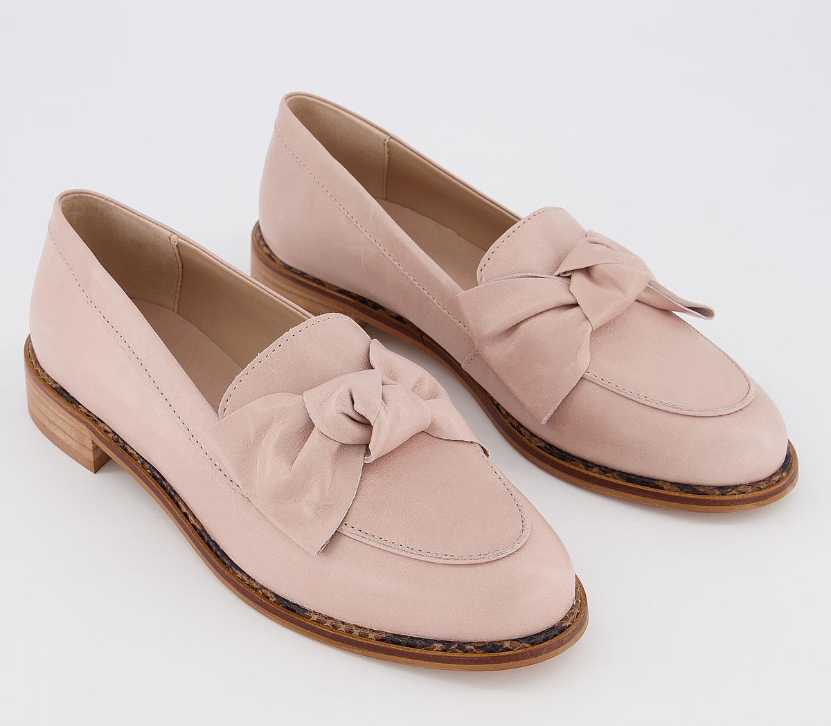 OFFICE Federal Bow Loafers Beige Leather - Flat Shoes for Women