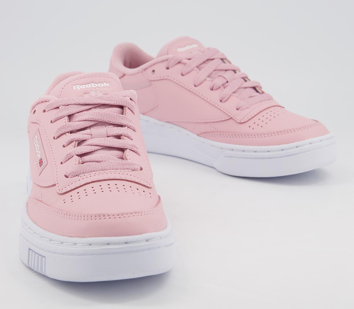 Reebok Club C Stacked Trainers Classic Pink Classic Pink White - Women ...