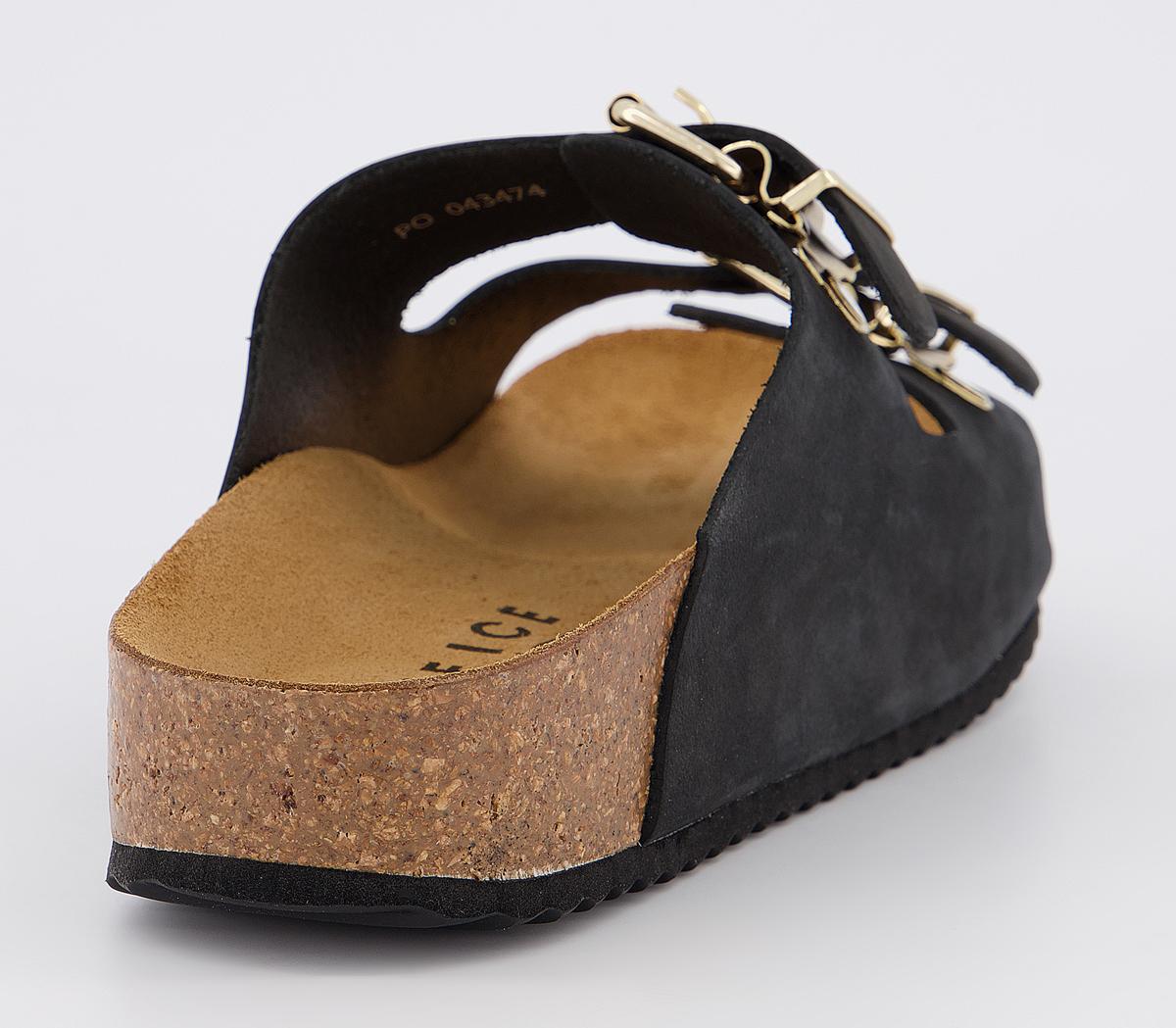 OFFICE Smash Footbed Sandals Black Nubuck - Women’s Sandals