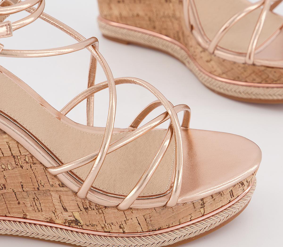 OFFICE Harriet Tubular Wedges Rose Gold - High Heels