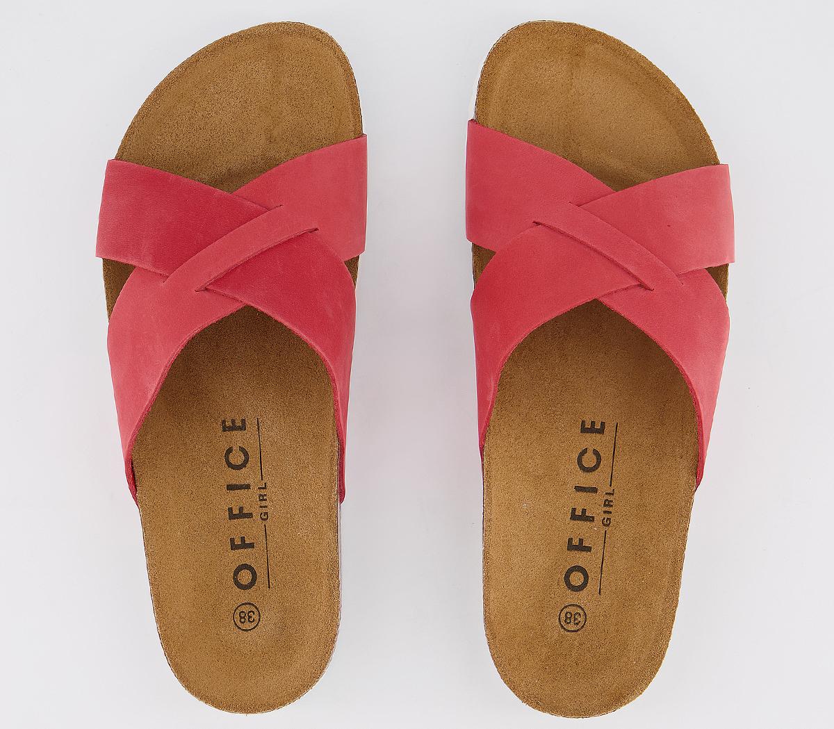 OFFICE Soho Cross Strap Sandals Coral Nubuck - Women’s Sandals