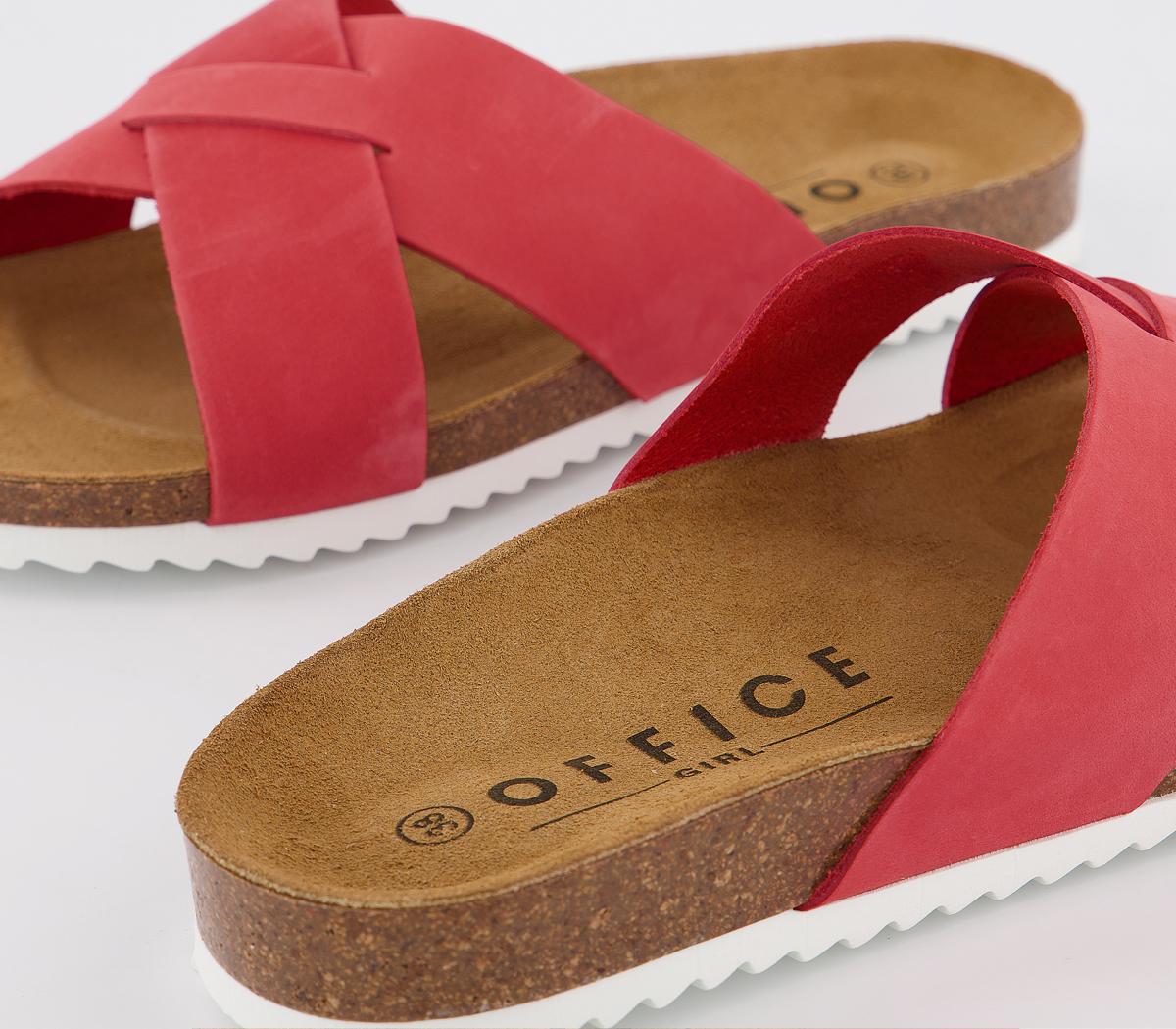 OFFICE Soho Cross Strap Sandals Coral Nubuck - Women’s Sandals