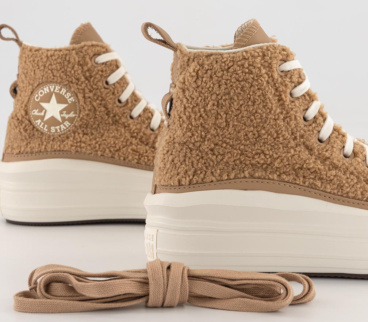 Converse All Star Move Platform Trainers Champagne Tan Egret Egret ...