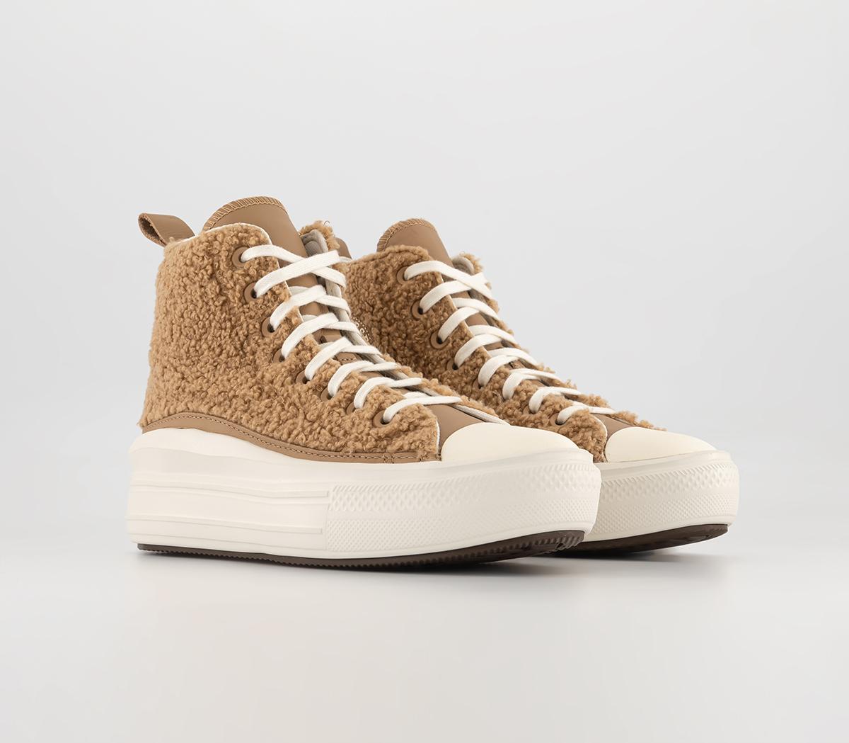 Converse All Star Move Platform Trainers Champagne Tan Egret Egret ...